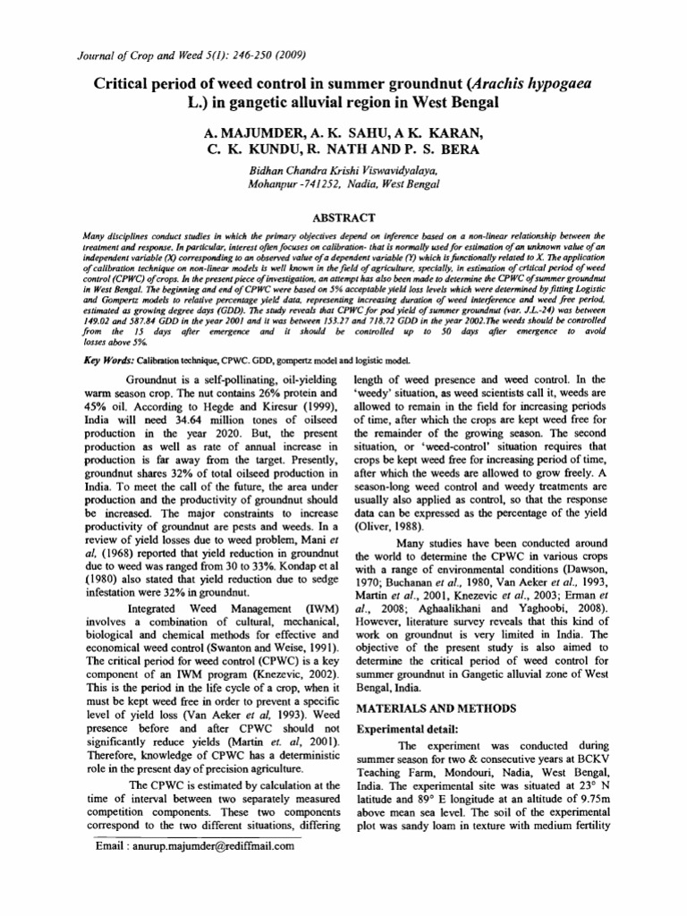 Cacahuate Control de Maleza Periodo Crítico | Download Free PDF | Weed | Peanuts