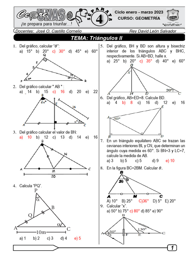 Ejercicios de Triángulos 15° y 75° | PDF | Triángulo | Geometria clasica
