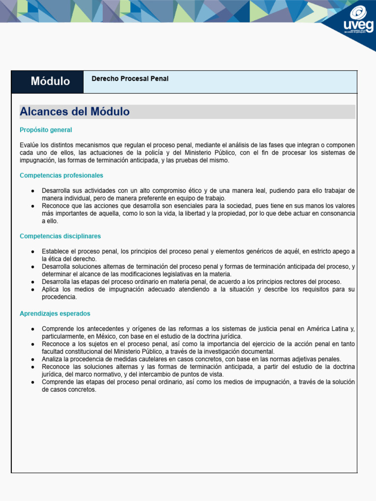 Presentacion Modulo | PDF | Ley procesal | Justicia