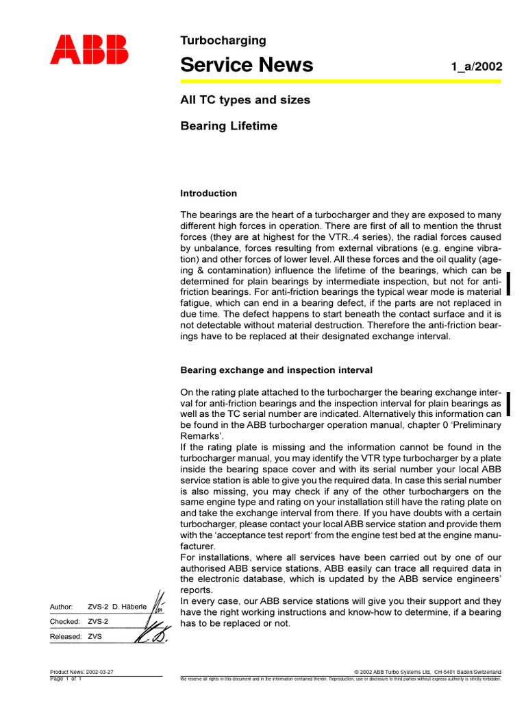 2002 - 01 All TC Types and Sizes Bearing Lifetime | PDF | Bearing ...