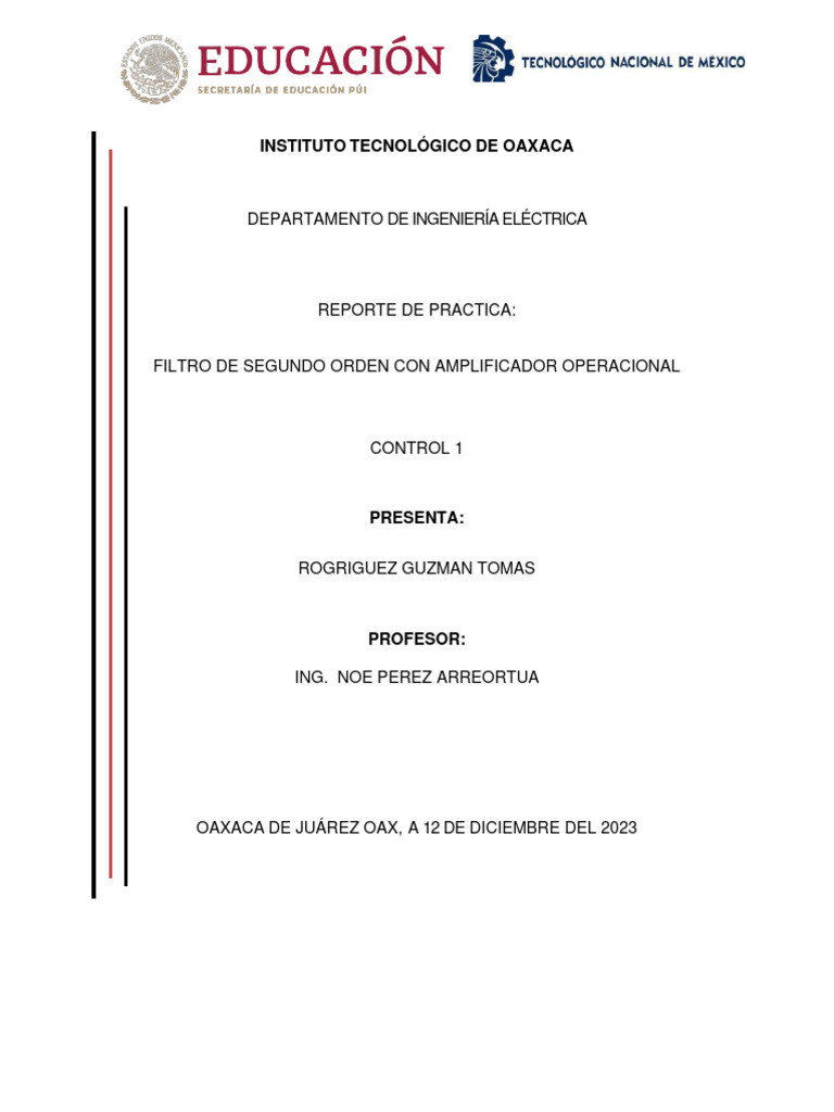 Reporte 1 Control 1 | Descargar gratis PDF | Ingeniería Informática | Electricidad