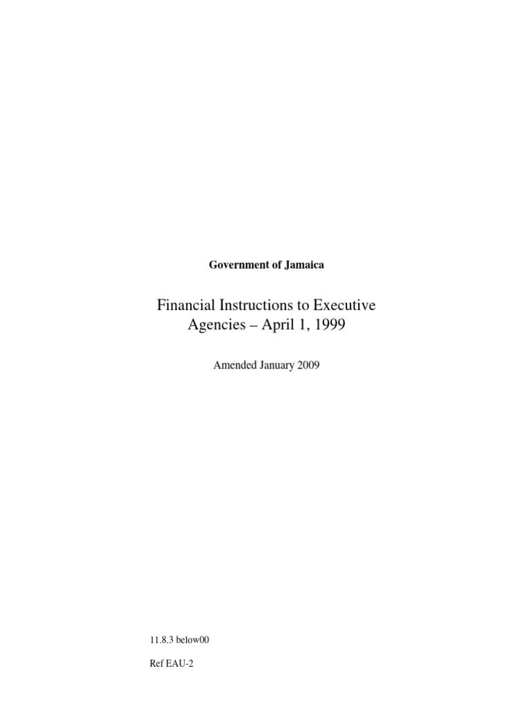 Financial Instructions To Executive Agencies - 2009 | PDF | Loans | Expense