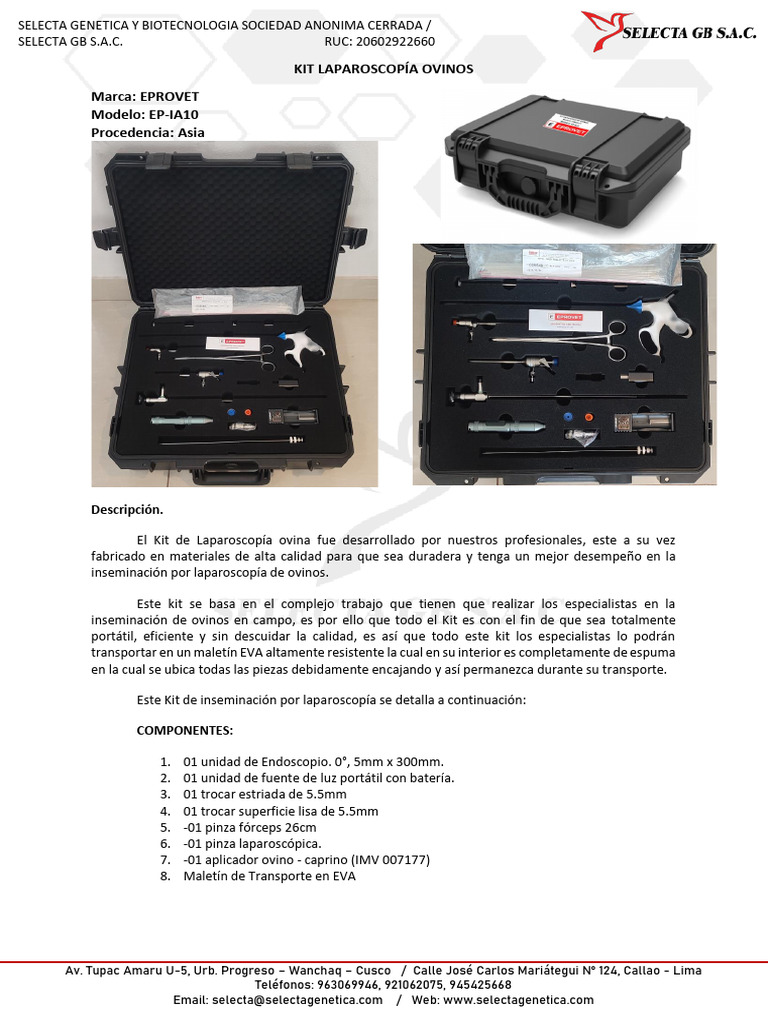 KIT LAPAROSCOPÍA OVINA | PDF | Ingenieria Eléctrica | Electricidad
