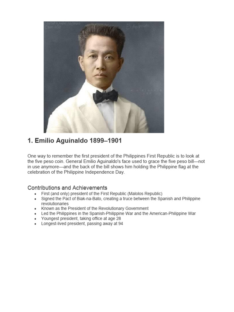 All President In The Philippines Pdf President Of The Philippines