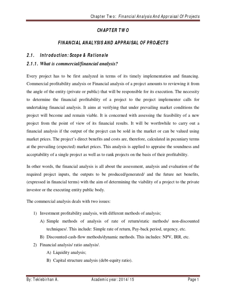 Chapter 2 Financial Analysis | PDF | Subsidy | Financial Capital
