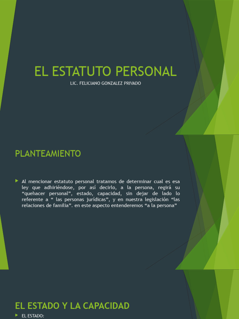 Estatuto Personal y Capacidad Jurídica | PDF | Estado (política ...