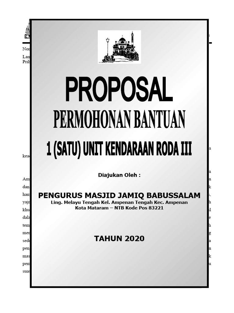 Proposal Kendaraan Roda Tiga - 2020 | PDF