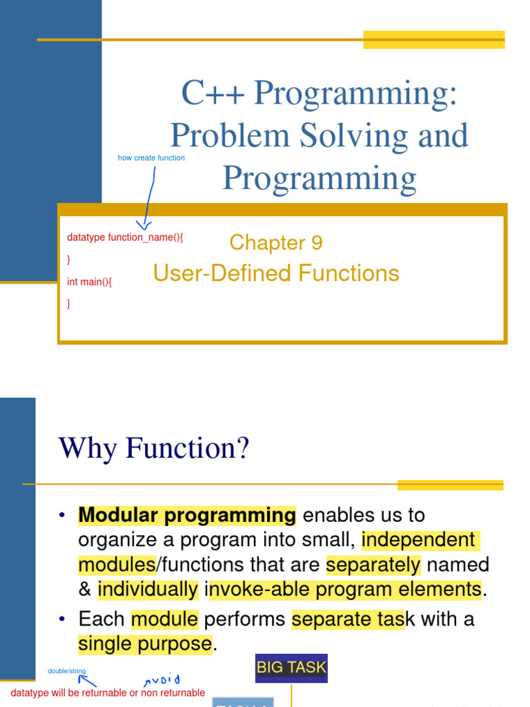 Chap09 - User-Defined Functions | PDF | Computer Program | Programming