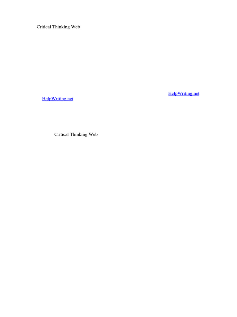 Critical Thinking Web | PDF | Critical Thinking | Thought