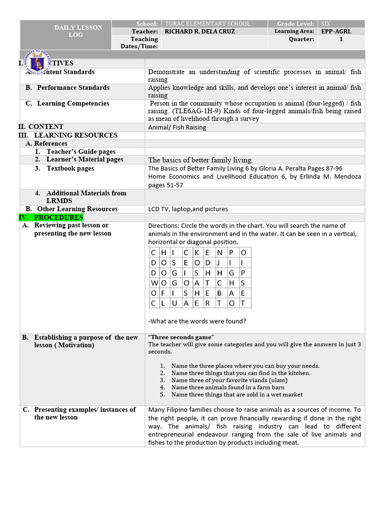 AGRICULTURE-6-COT Week 9 | PDF | Learning | Teachers