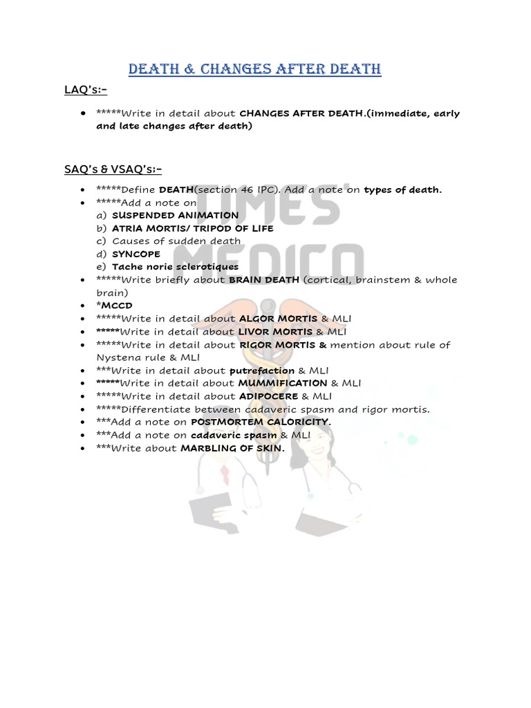Changes and Types of Death Explained | PDF