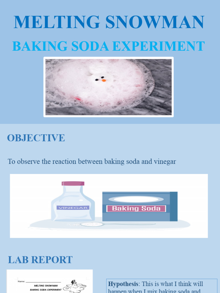 Baking Soda Snowman Reaction Experiment | PDF | Sodium Bicarbonate ...