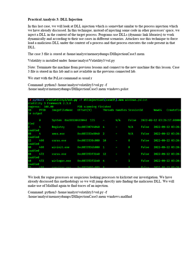 Practical Analysis 3 DLL Injection | PDF | Computing Platforms ...