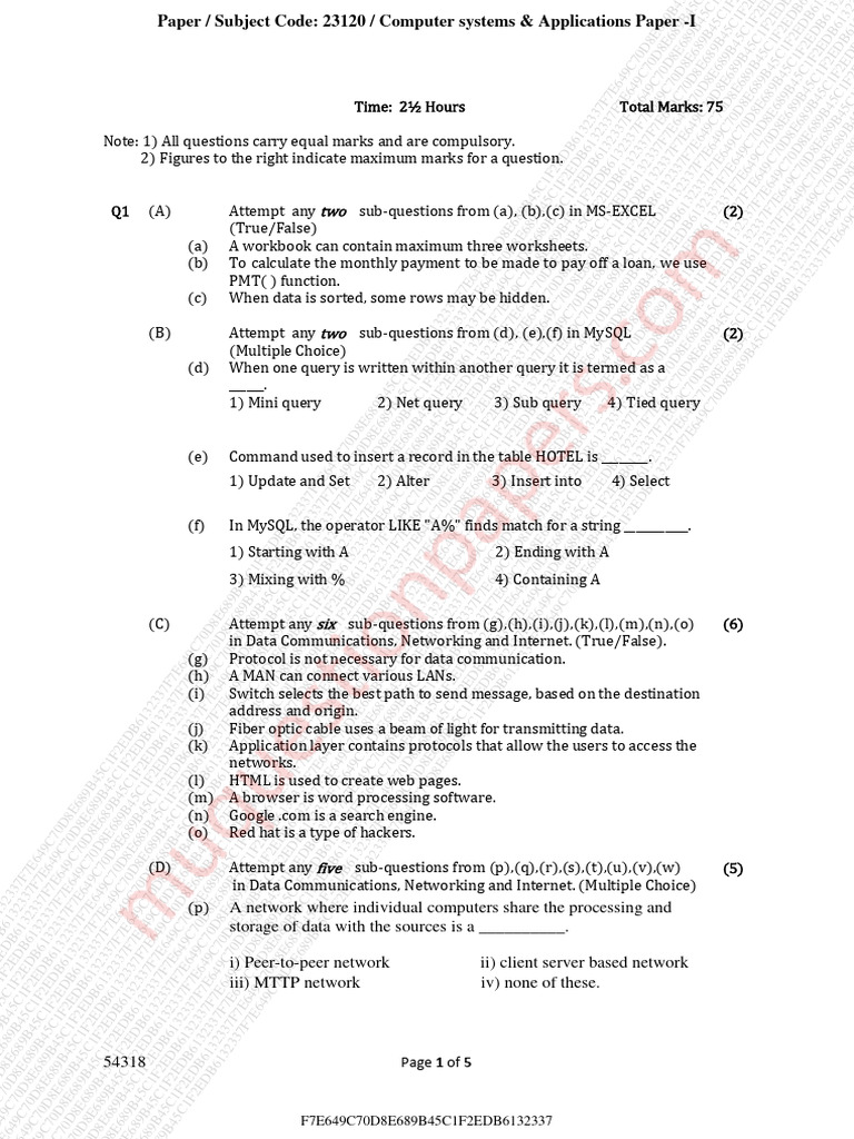 Ty-Bcom Sem5 Computer | PDF
