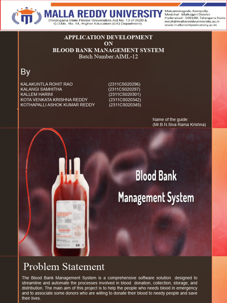 Blood Bank Management System | Download Free PDF | Blood Donation ...