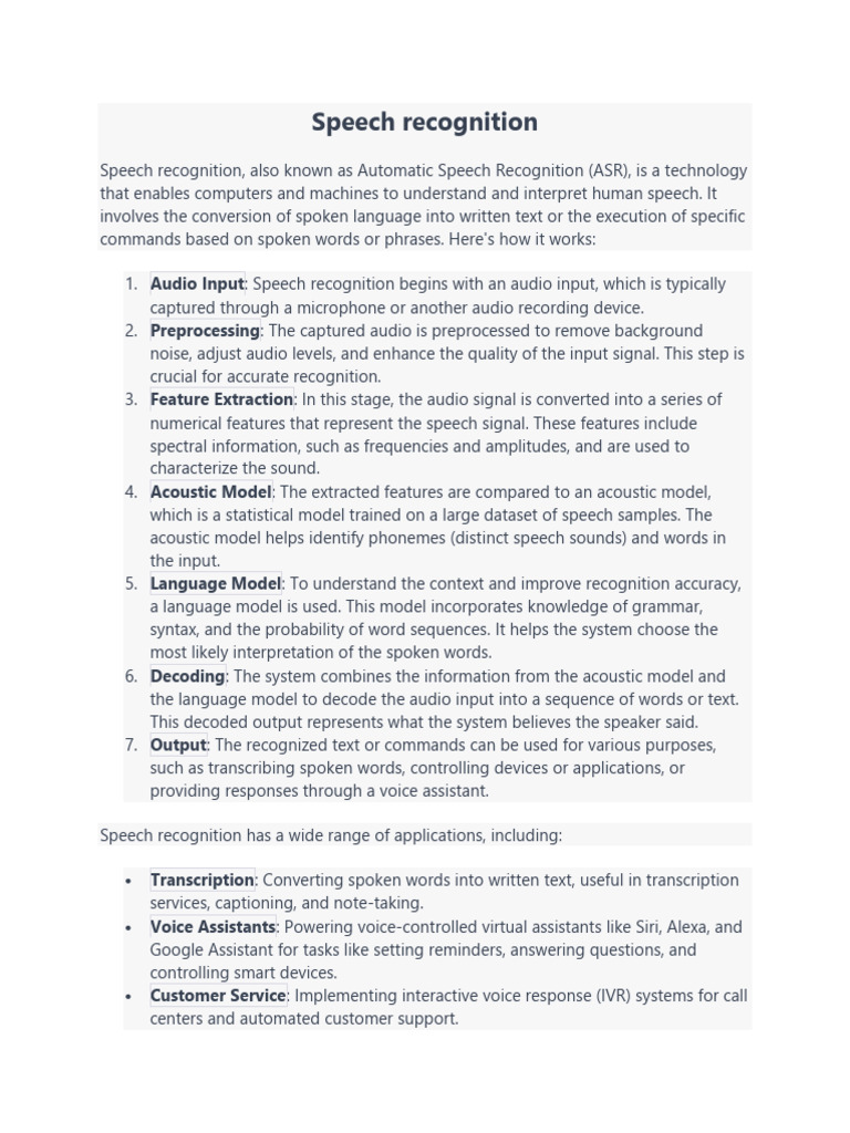 Speech Recognition | PDF | Speech Recognition | Deep Learning