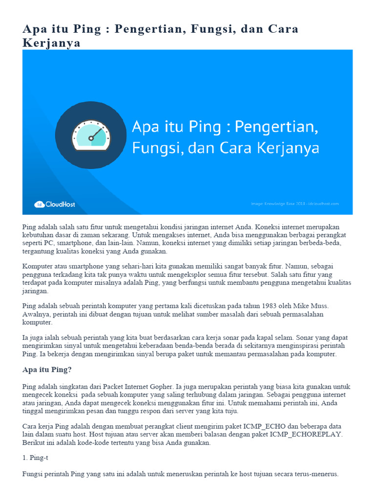 Pengertian dan Fungsi Perintah Ping | PDF | Teknologi & Rekayasa