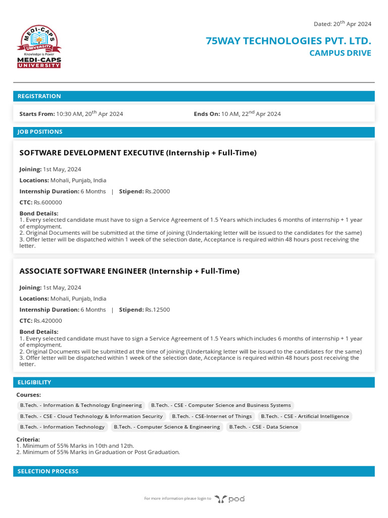 75way Technologies Pvt. Ltd. (CS, IT) | PDF | Information Technology ...