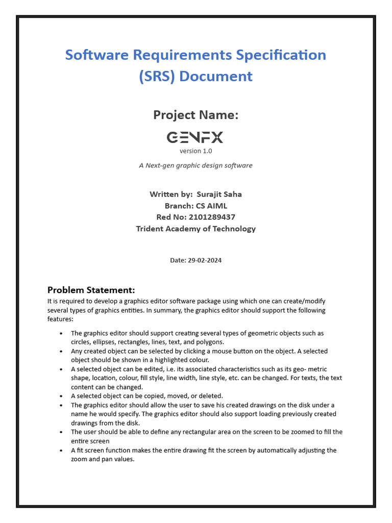 Software Requirements Specification | PDF | Use Case | Class (Computer Programming)