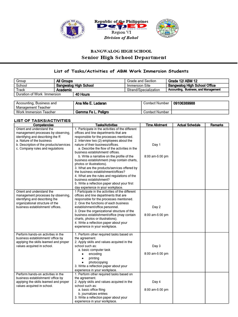 Task For Immersion | PDF | Business
