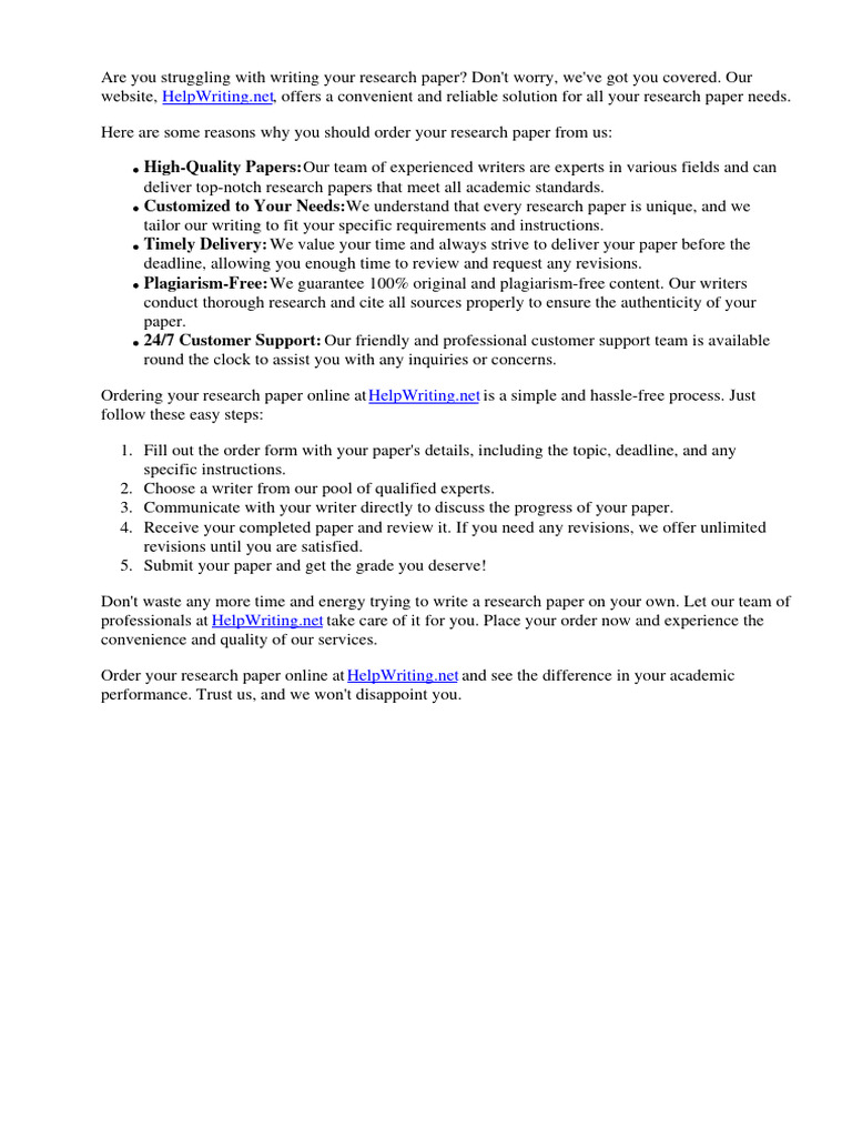 Order Your Research Paper Online at | PDF | Academic Publishing ...