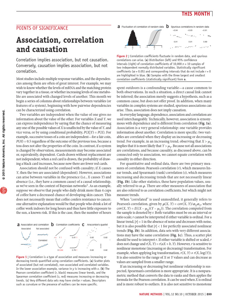 Estadistica, Articulo, Association, Correlation and Causation. | PDF | Probability | Applied ...