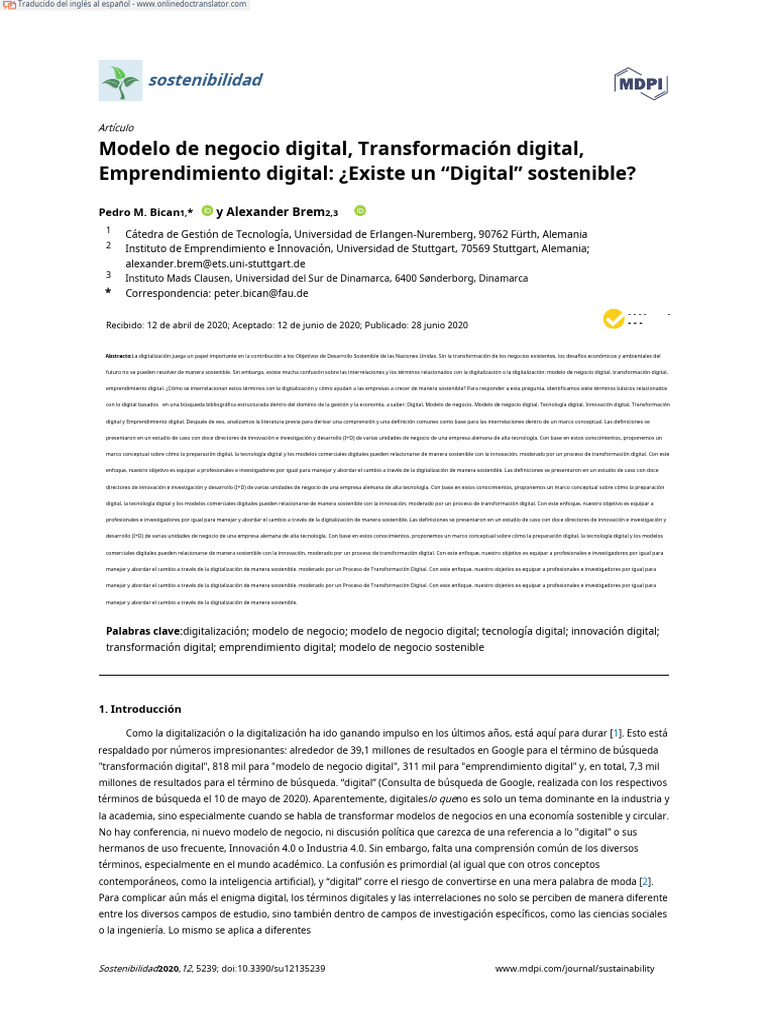 Modelo de negocio digital Transformación digital | PDF | Iniciativa empresarial | Innovación