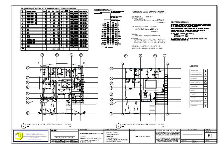 E1 LIGHTING& POWER LAYOUT AND LOADS JOSE DERLA PANABO MARTS-Layout1 | PDF | Building Technology ...