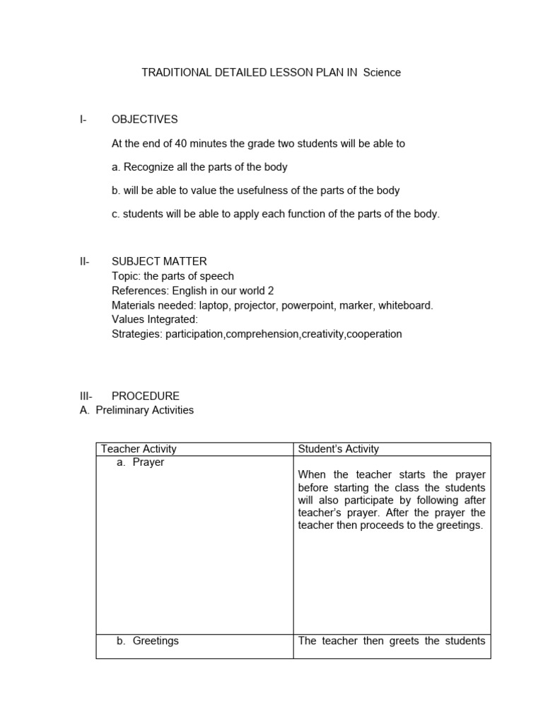 Science Lesson Plan | PDF | Teachers | Lesson Plan