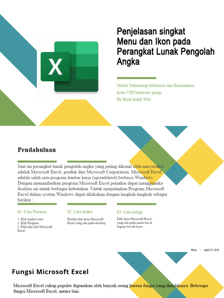 Menu dan Ikon Microsoft Excel | PDF | Seni | Komputer