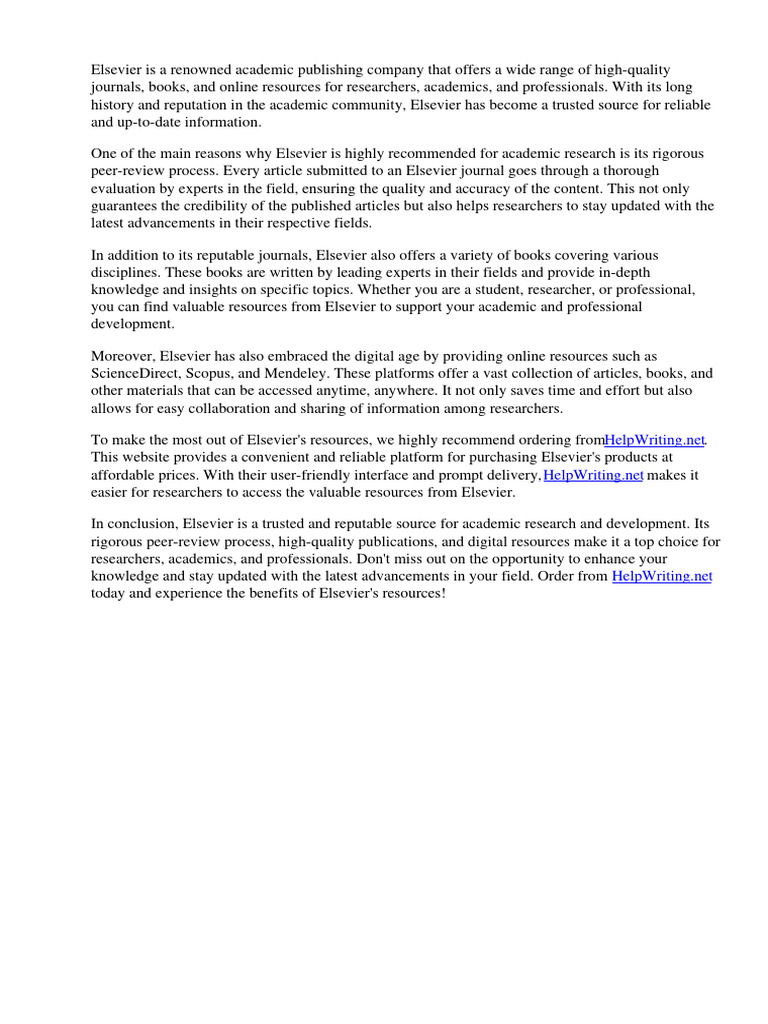 Elsevier Review | PDF | Elsevier | Health Care