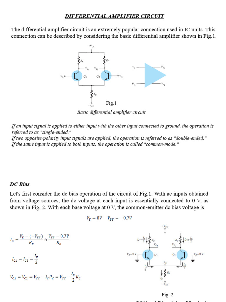 Differential Amplifier | PDF | Amplifier | Electrical Circuits