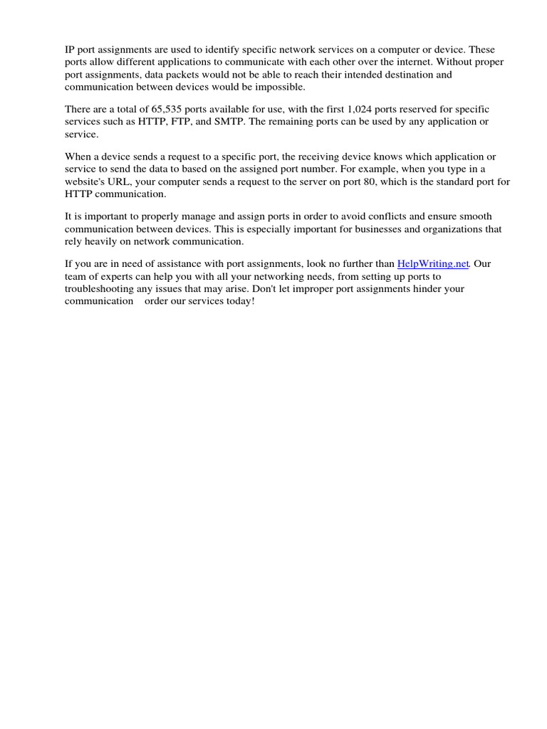 Ip Port Assignments | PDF | Port (Computer Networking) | Transmission Control Protocol