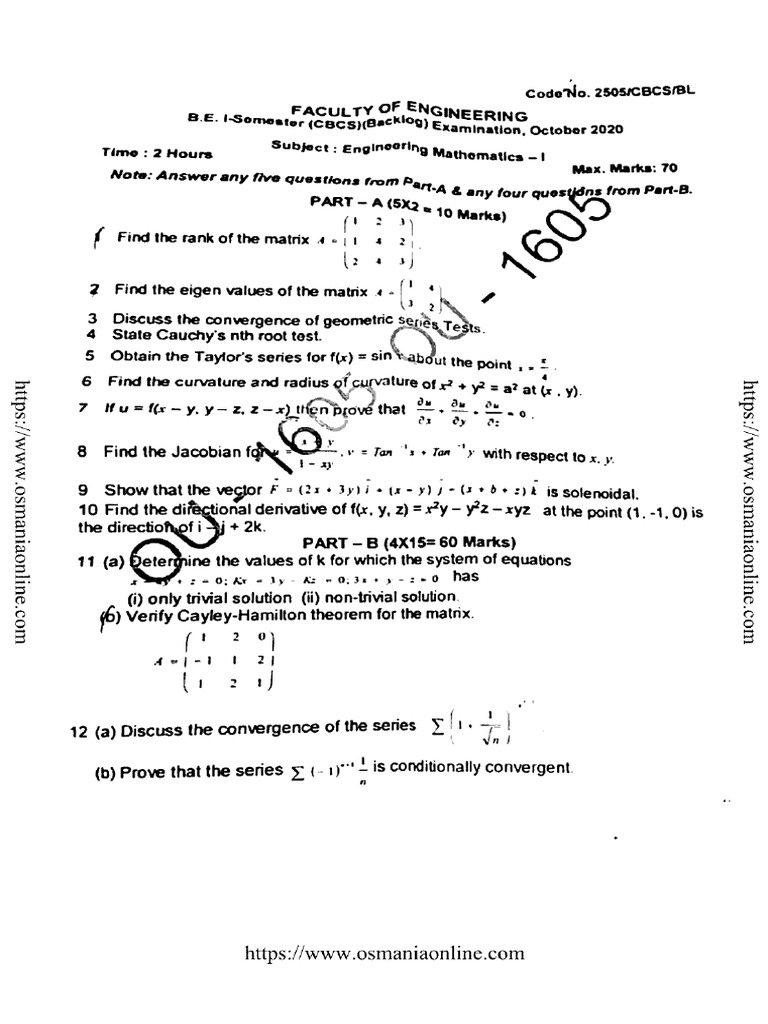 M1 Exam Papers | PDF