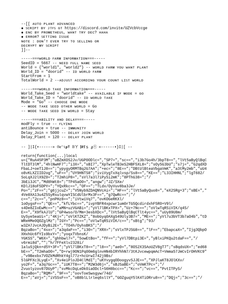 Auto Plant Advanced JTFS GT - Lua | PDF | Teaching Methods & Materials | Computers