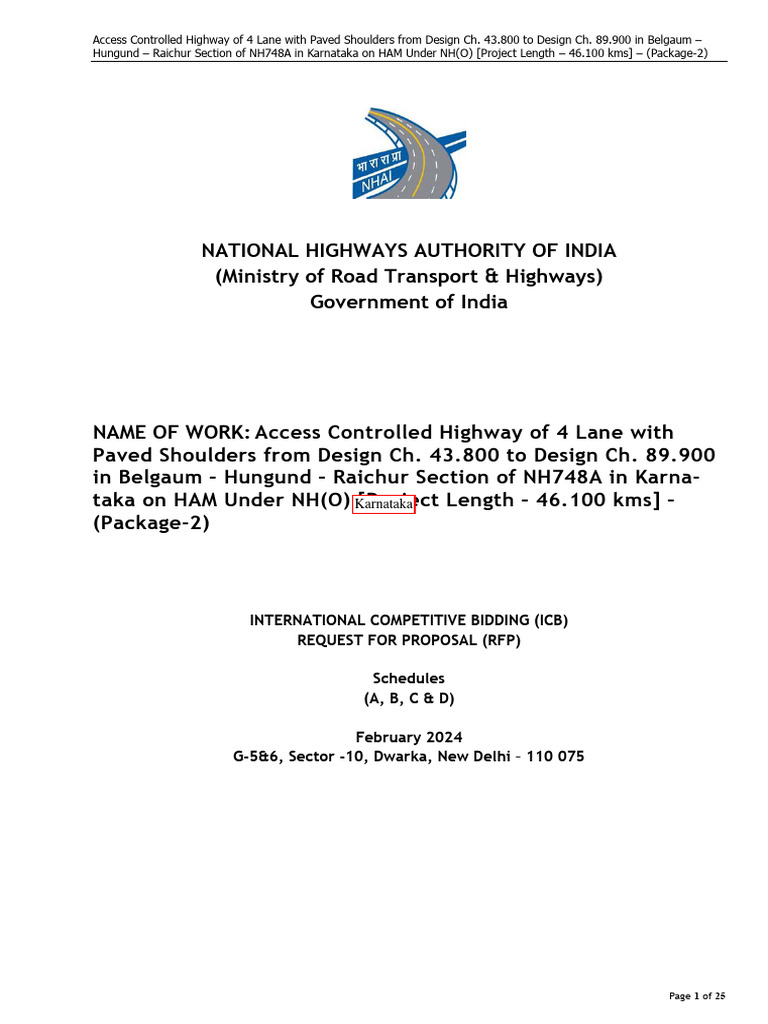 Technical Schedules For BHR Pkg-2 | PDF | Controlled Access Highway | Tunnel
