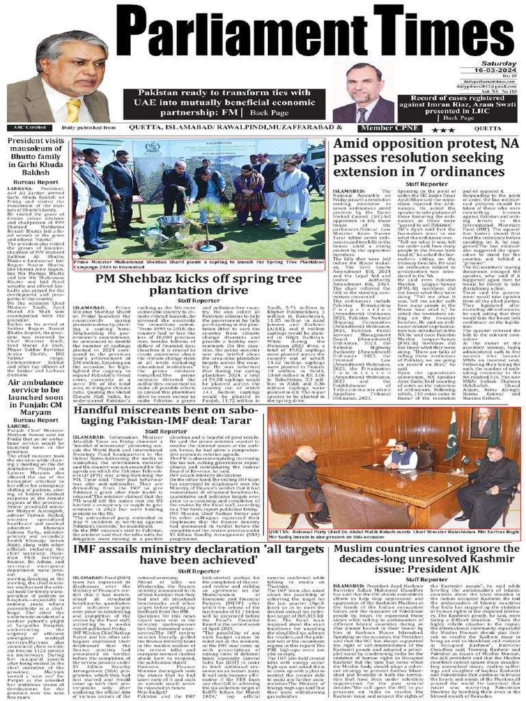 Parliament Times Qta 16 March | PDF