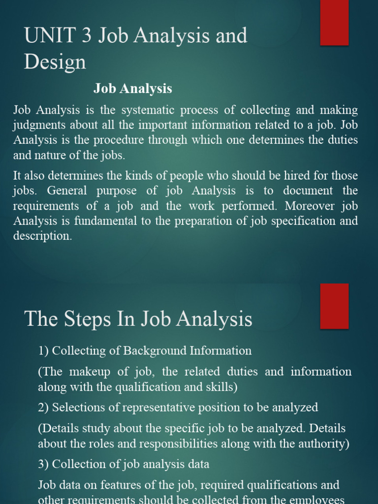 Job Analysis & Design Guide | PDF | Human Resource Management | Recruitment