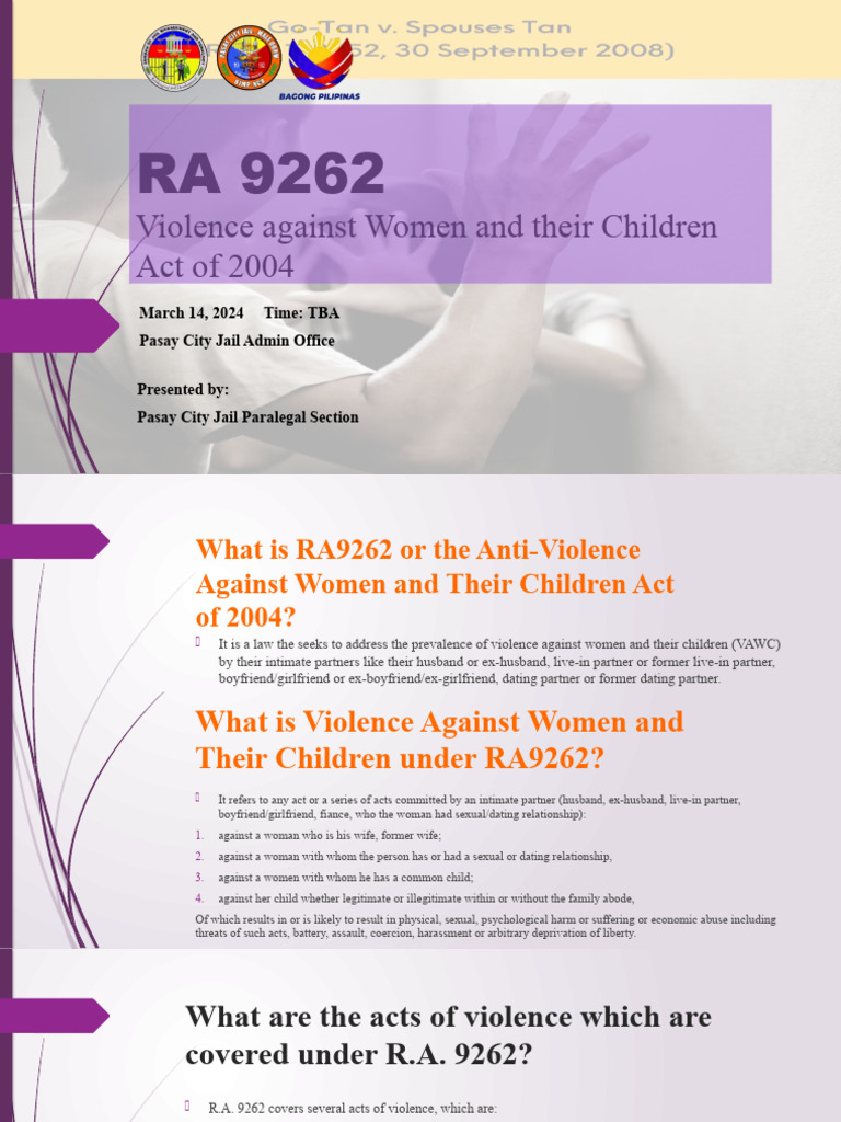 RA 9262 Lecture Frequently Asked Questions | PDF | Restraining Order ...