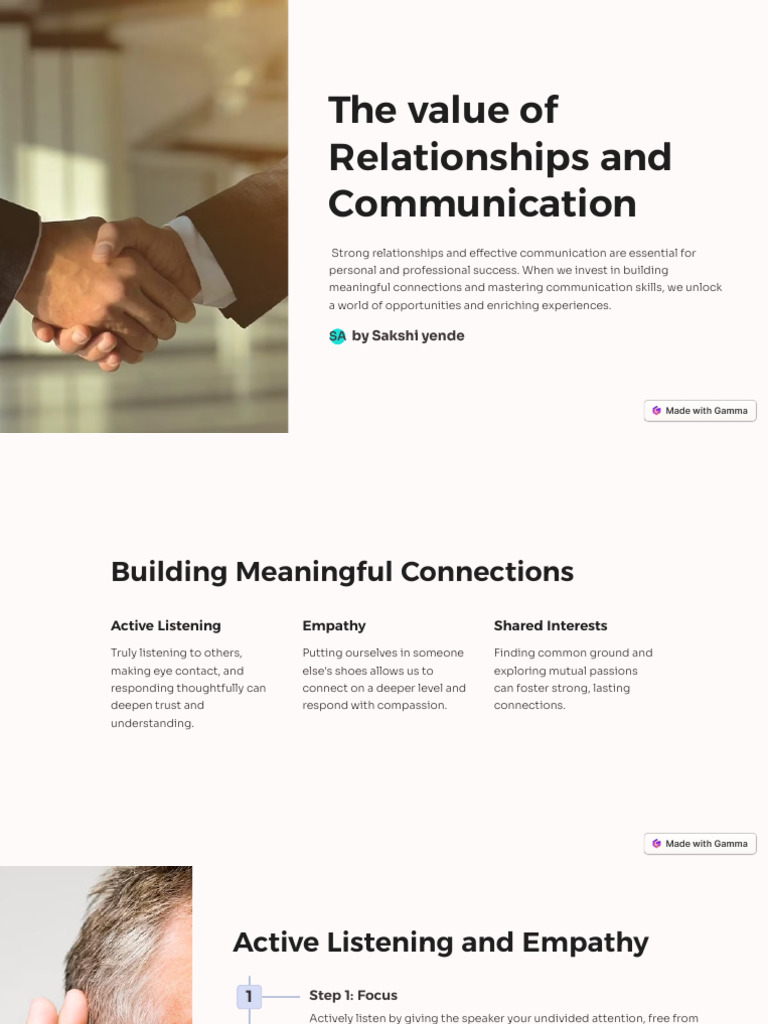 The Value of Relationships and Communication | PDF | Communication ...