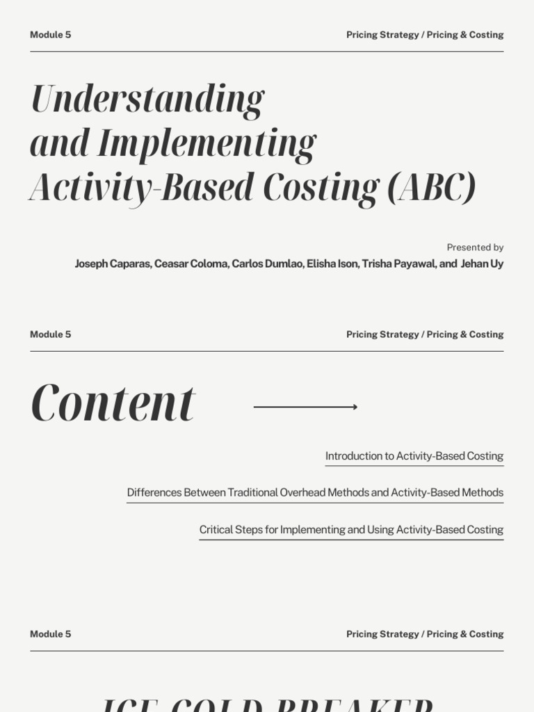 Implementing Activity-Based Costing | PDF | Cost Accounting | Pricing