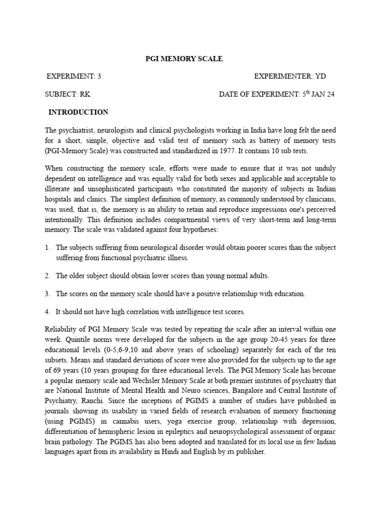 Pgi Memory Scale | PDF | Attention | Memory