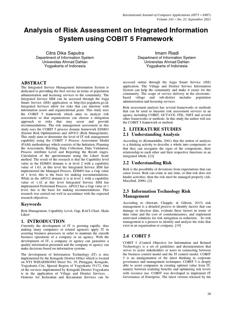 Cobit Report | PDF | Risk | Governance