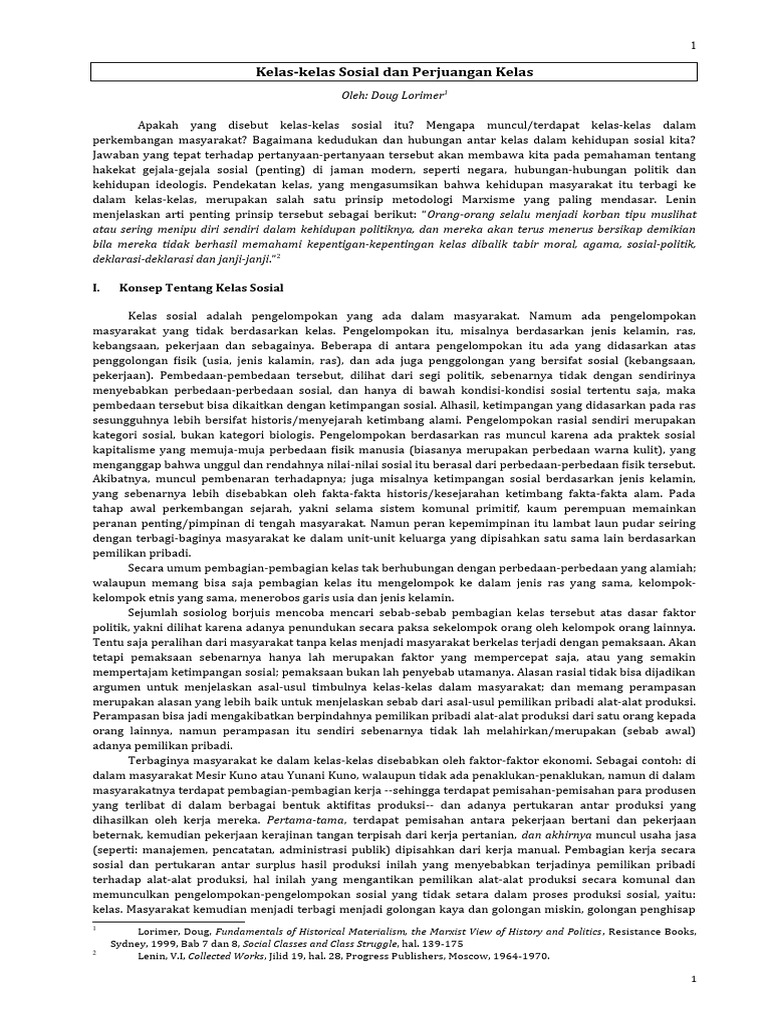 Klas-Klas Dan Perjuangan Klas | PDF | Sejarah