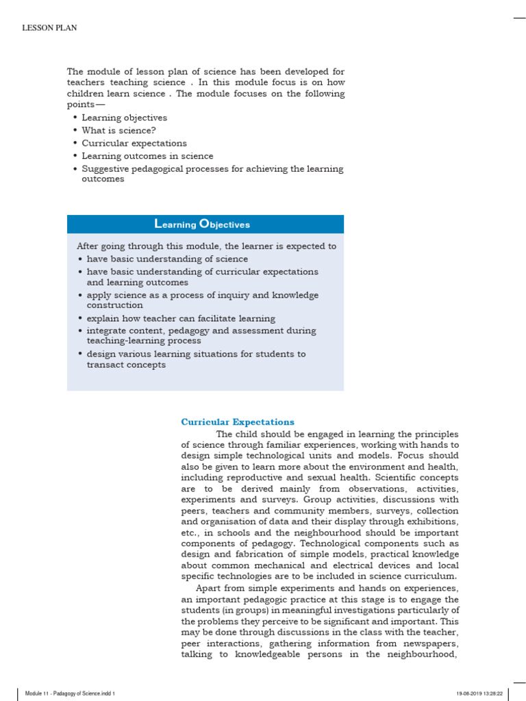 Lesson Plan | PDF | Learning | Pedagogy