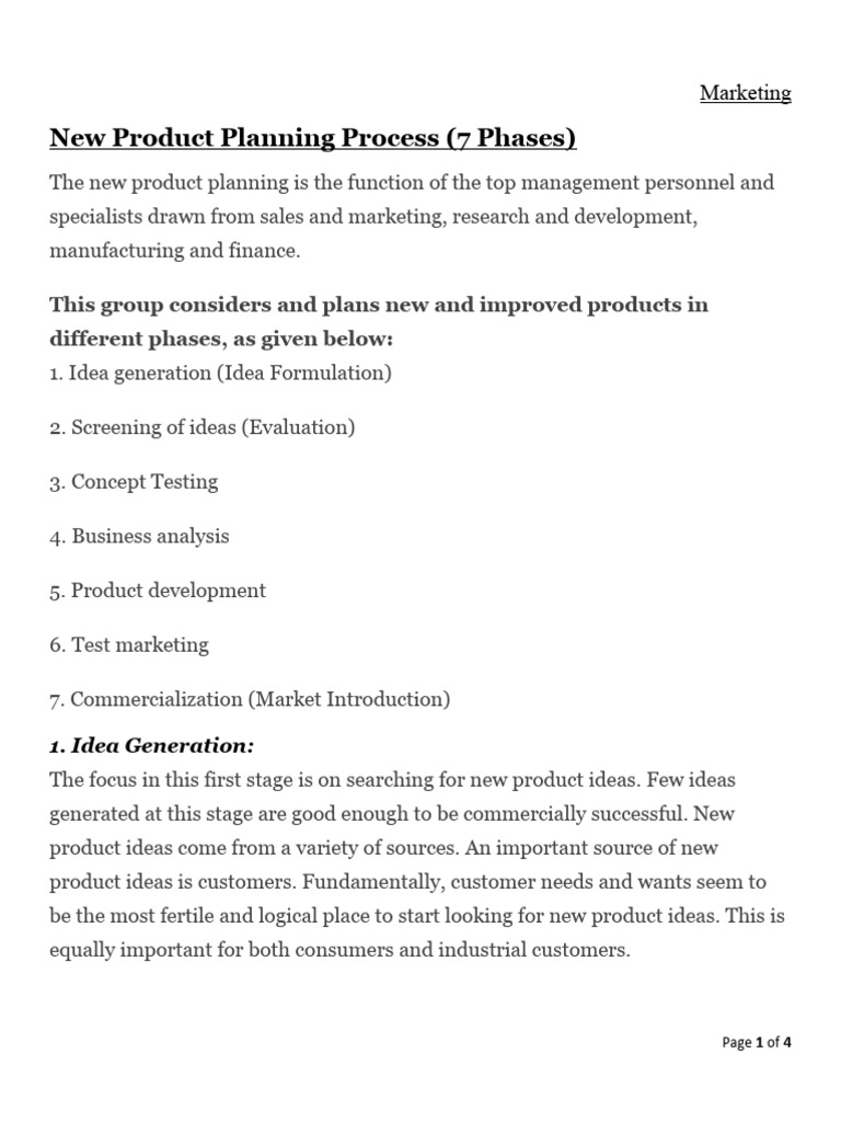 New Product Planning Process - 7 Steps | PDF | Marketing | Product ...