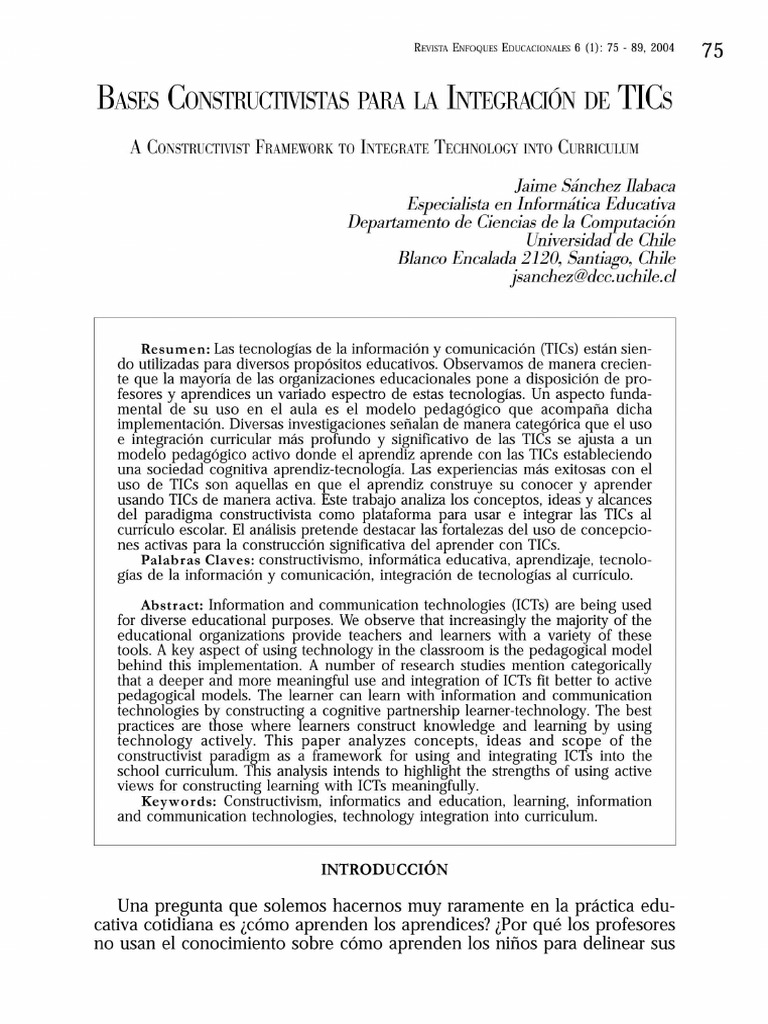 Constructivismo y TICS | PDF