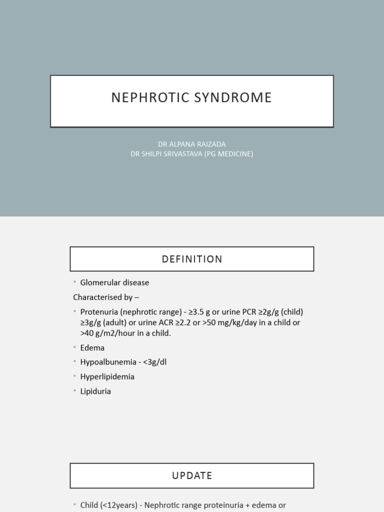 Nephrotic Syndrome | PDF | Kidney Disease | Urinary System
