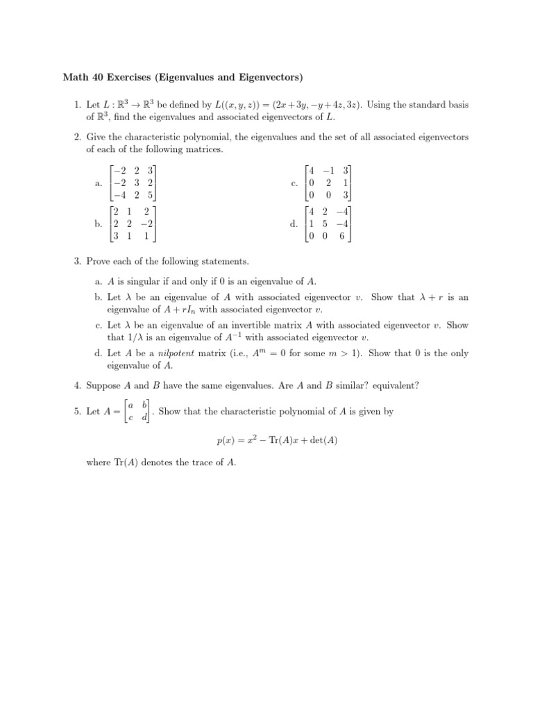 Advanced Linear Algebra Problems | PDF