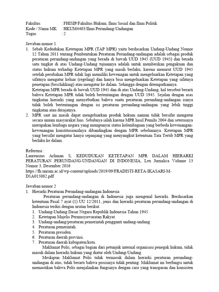 Hierarki Hukum dan Peran MPR | PDF | Politik | Hukum